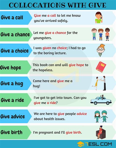 Collocations • 7esl English Grammar English Vocabulary English