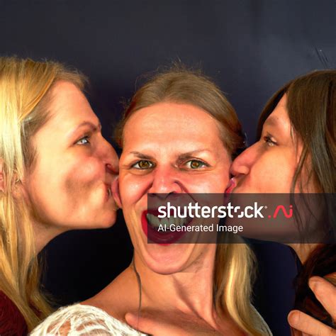 Photo Four Girls Kiss Each Other Ai Generated Image 2258059107