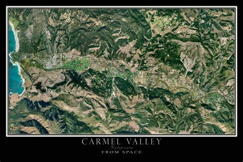 Carmel Valley California Satellite Poster Map Valley California