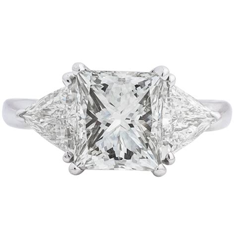 305 Carat Gia Princess Cut Diamond Platinum Ring For Sale At 1stdibs