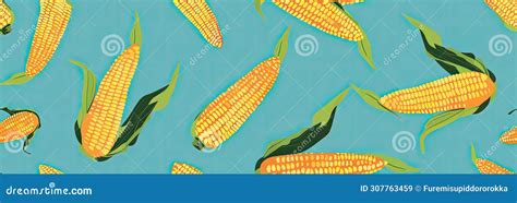Cute Corn Background Adorable Corn Background Sweet Corn Pattern Stock
