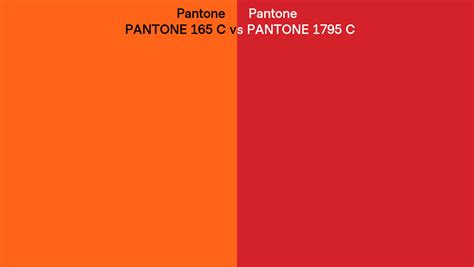 Pantone 165 C Vs Pantone 1795 C Side By Side Comparison