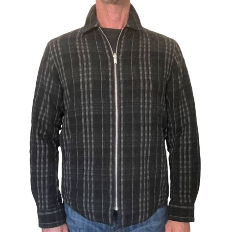 Theory Theory Wooly Plaid Zip Front Reversible Jacket Medium Grailed