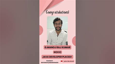 Student Successfully Placed Java Full Stack Development Jspiders