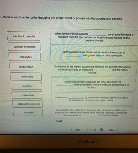 Solved Complete Each Sentence By Dragging The Proper Word Or