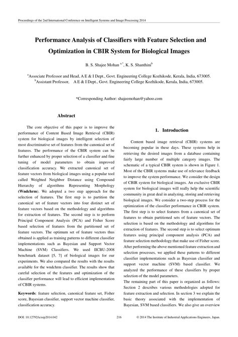 Pdf Performance Analysis Of Classifiers With Feature Selection And Optimization In Cbir System