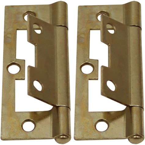 Hinge Flush 65mm Brasspl Sold Per Pair Brass Plated 14mm Fowkes Bros