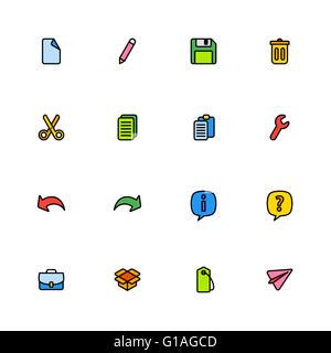 JPEG Colorful Line Web Icon Set With Hexagon Frame For Web UI Infographic And Mobile Apps