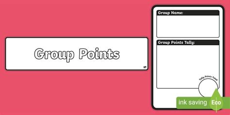 Blank Group Points Teacher Made
