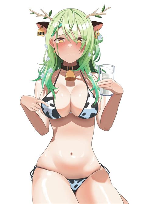 Rule 34 Bell Collar Bikini Blush Ceres Fauna Choker Cow Ears Cow Tag Cowbell Cowkini