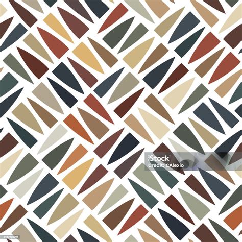 흰색 배경에 작고 다양한 색상의 삼각형 타일로 만든 대각선 구성의 현대적인 모자이크 디자인 원활한 반복 패턴 벡터 일러스트 레이 션 0명에 대한 스톡 벡터 아트 및 기타