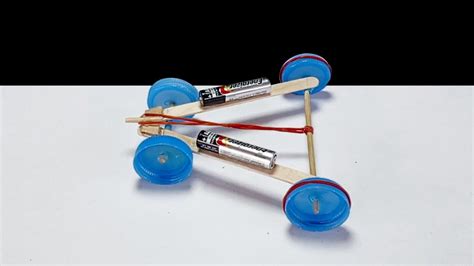 Racing Car Made With Popsicle Sticks And Rubber Band รถไม้ไอติม วิ่ง