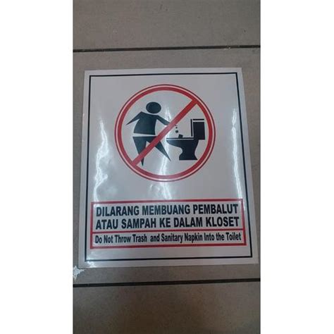 Jual Sticker Dilarang Membuang Pembalut Atau Sampah Ke Dalam Kloset