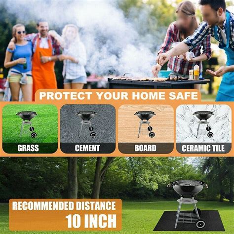 Barbecue Bbq Grill Gas Splatter Mat Pad Deck Floor Protection Fire