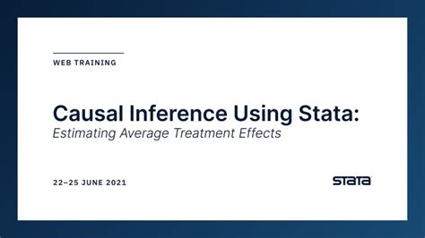 Statacorp Llc On Linkedin Causal Inference Using Stata Estimating