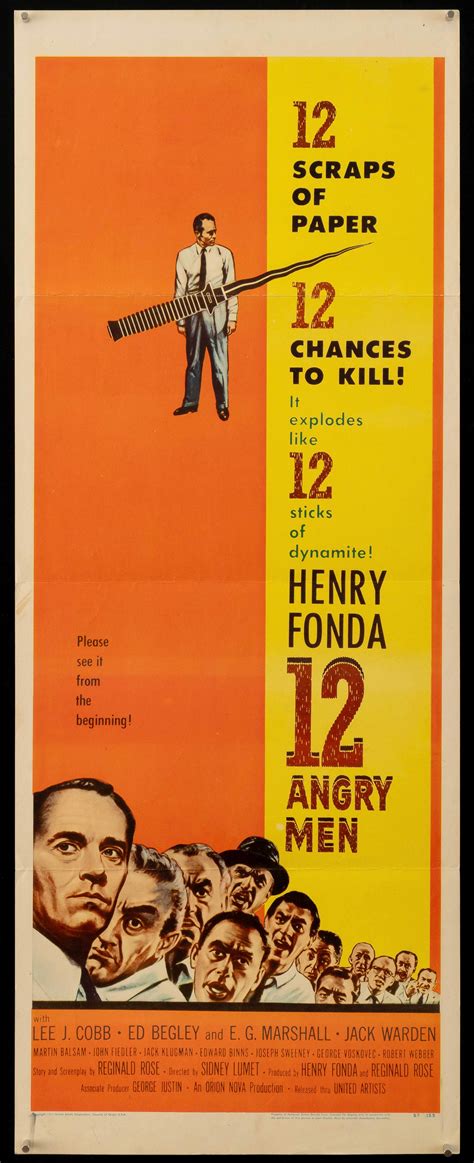 12 Angry Men Movie Poster 1957 Insert 14x36