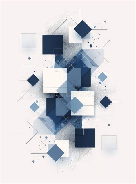 Modern Geometric Abstract Background With Blue And White Squares And Shapes Stock Image Image