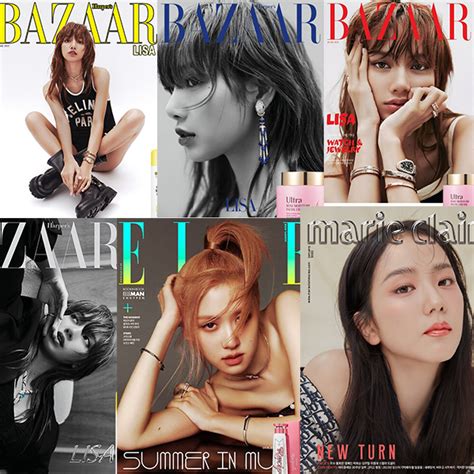 [ 2023 มิถุนายน Blackpink Lisa RosÉ Jisoo นิตยสาร And ของขวัญฟรี ] Marie Claire Elle Bazaar ไลฟ์