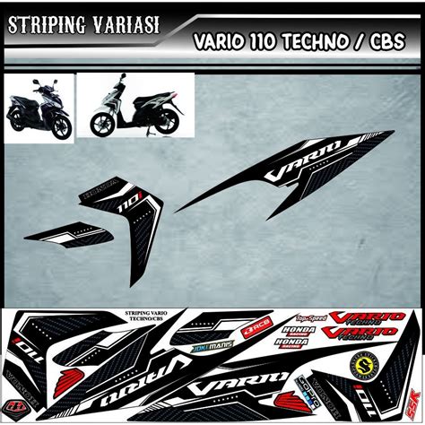 Jual Decal Striping Vario Techno Cbs 110 Karbu Variasi Motif Simple