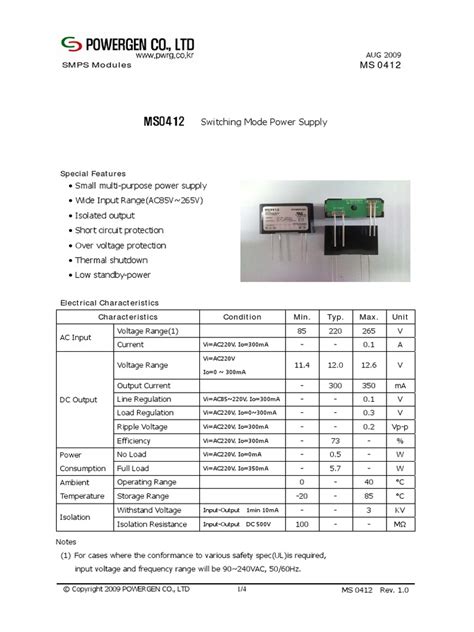 MS0412 1.0 | PDF | Power Supply | Electrical Engineering