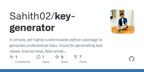 Github Sahith02key Generator A Simple Yet Highly Customizable Python Package To Generate