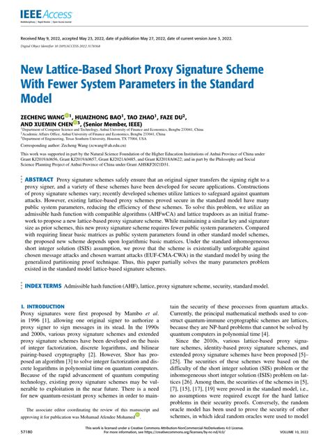 Pdf New Lattice Based Short Proxy Signature Scheme With Fewer System