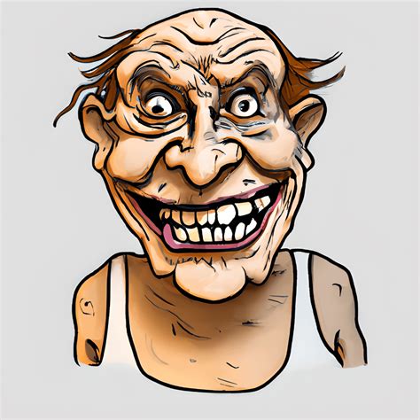 Vieil Homme Effrayant Avec Un Grand Sourire Effrayant · Creative Fabrica