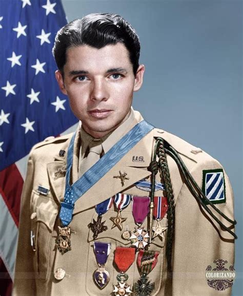 Audie Murphy 1925 1971 A Us Army Officer During Ww2 With Medal Of