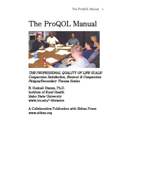 Pro Qol Manual The Proqol Manual The Professional Quality Of Life