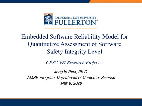 Pdf Embedded Software Reliability Model For Quantitative Assessment