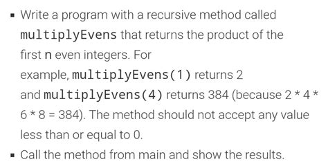 Solved Use Recursion To Call The Values In Java To Work In