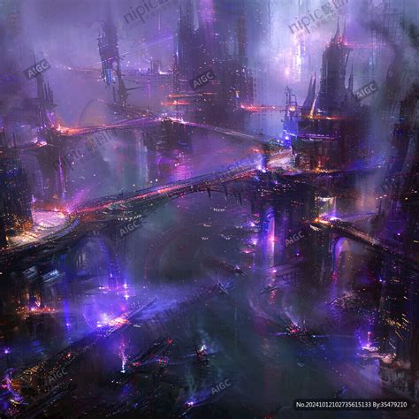 Ai创作图虚幻城市封面 幻想城市风景 超现实虚空间立体城市 科幻城市背景 科幻背景科幻场景 紫色科技城市 未来城市现代城市 数字艺术城市 科幻场景科幻海报背景 未来科技都市 未来科技未来城市