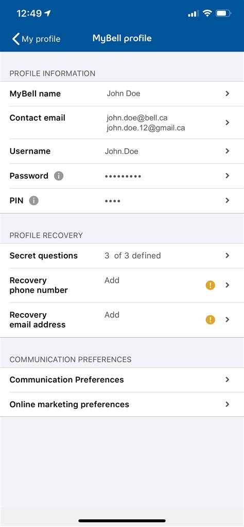 My Bell App How To View And Edit My Profile
