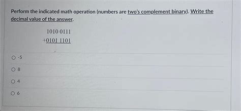 Solved Perform The Indicated Math Operation Numbers Are