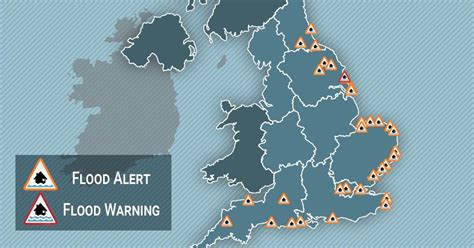 Uk Weather Map Shows Where Flood Alerts And Warnings Are In Place