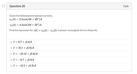 Solved Question 20 1 Pts Given The Following Time