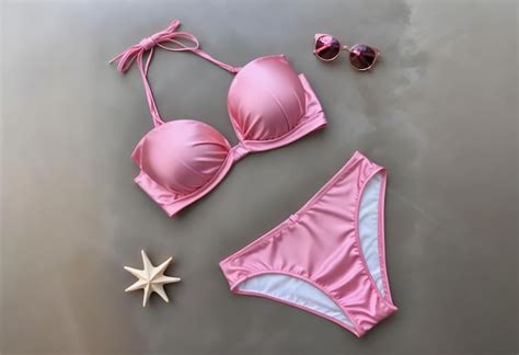 Beautiful Satin Pink Bikini Premium Ai Generated Image