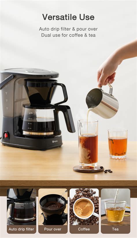 Simplus Coffee Maker 1 25l Large Capacity 10 Cups Auto Drip Filter Pour Over Coffee Tea Shopee
