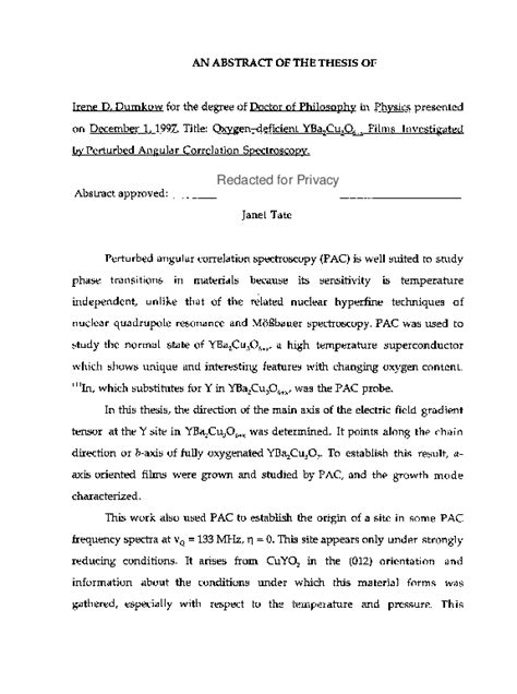 Pdf Oxygen Deficient Yba₂cu₃o ₆₊x Films Investigated By Perturbed Angular Correlation