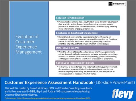 Customer Experience Assessment Handbook Ppt
