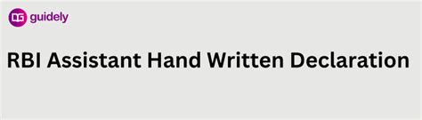 Rbi Assistant Hand Written Declaration 2023 Sample Format