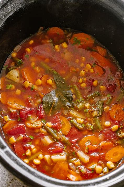 Slow Cooker Vegetable Soup Diethood