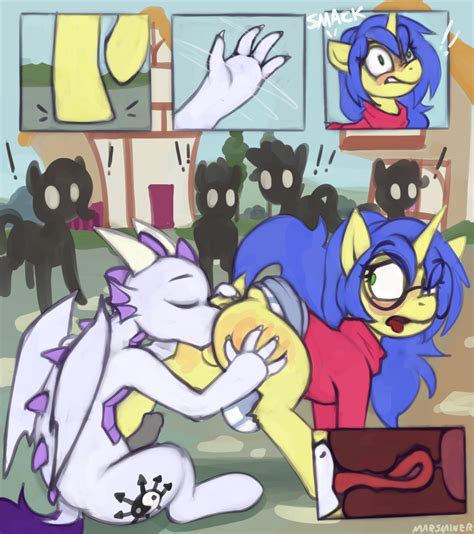 Rule 34 Being Watched Butt Slap Comic Cunnilingus Detailed Background Dragon Duo Embarrassed