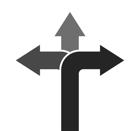 Premium Vector Three Way Arrow Sign Road Direction Concept Vector