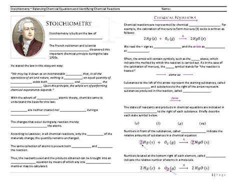Stoichiometry ~ Balancing Chemical Equations And Reaction Types ~ Lecture