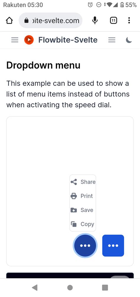 Speed Dial Dropdown Menu Padding On Small Screen Issue 466