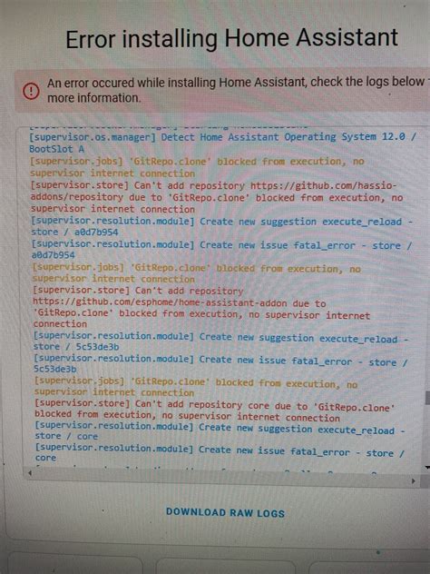 Error Installing Version 120 Rpi4 Model B No Supervisor Internet Connection Home Assistant