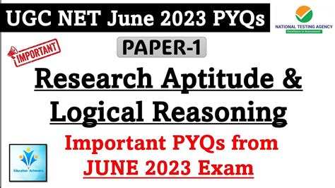 Research Aptitude And Logical Reasoning L June Exam PYQs L Important Questions UGC NET