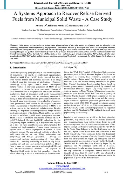 Pdf Licensed Under Creative Commons Attribution Cc By A Systems Approach To Recover Refuse