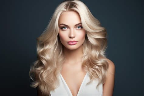 Premium Ai Image A Woman With Beautiful Long Blonde Hair And